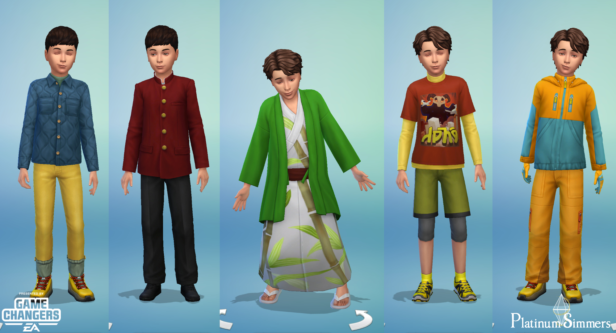 Snowy Escape Child boy – styled looks – Platinum Simmers